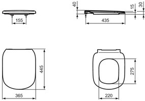 Ideal Standard Tesi WC sedátko se SoftClose, černá mat T3529V3