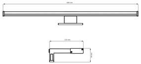 LED Koupelnové osvětlení zrcadla ELBA LED/12W/230V 4000K 60 cm IP44 černá