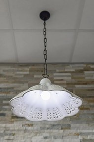 Sapho Sapho, LAMPEDUSA závěsné svítidlo E27, 60W, 230V, IP21, keramické stínítko, 39cm, mosazná řetěz, MC011C