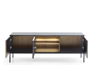 PSK Televizní skříňka SANTAL, Černá/Dub Votan 154 cm
