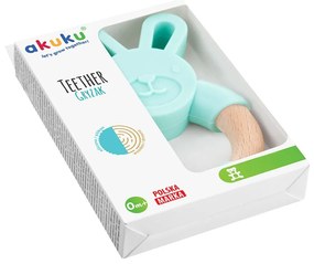 Dětské dřevěno-silikonové kousátko Akuku králíček