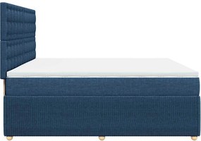 Box spring postel s matrací modrá 200x200 cm textil 3292183