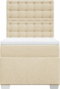 Box spring postel s matrací krémová 100 x 200 cm textil 3292718