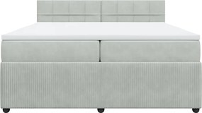 Box spring postel s matrací světle šedá 200x200 cm samet 3287830