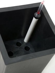 2-set hranatých plastových vložek se samozavlažovacím setem, 32*29*29 cm, černý