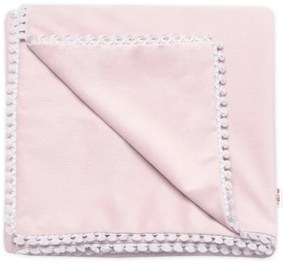 Dětská deka Velvet - oboustranná s ozdobným lemováním, Baby Nellys 100 x 75 cm, pudrová