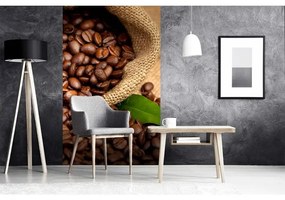 DIMEX | Vliesová fototapeta na zeď kávová zrna MS-2-0244  | 150 x 250 cm | hnědá, béžová, zelená