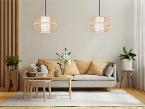 Toolight Natural, závěsné stropní svítidlo 50cm 1xE27 APP1632-1CP, přírodní hnědá-bílá, OSW-05144