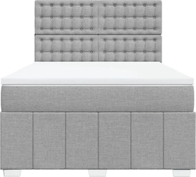Box spring postel s matrací světle šedá 140 x 200 cm textil 3294005