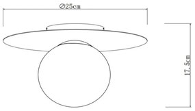 Lucide 79187/01/02 - Stropní svítidlo TRICIA 1xE27/15W/230V pr. 25 cm zlatá