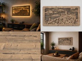 Li-Go "Bezděz" světelný obraz s baterií a pohybovým čidlem 100x50 cm provedení povrchu: jedle