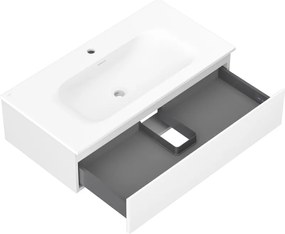 Mexen Orio, koupelnová skříňka 90 cm s umyvadlem Vela, 1 zásuvka, bílá matná, 91A10-09023-1-BF01-W23M01