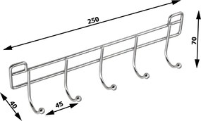 Aqualine, Chrom LINE 5 háček, chromový, 37055