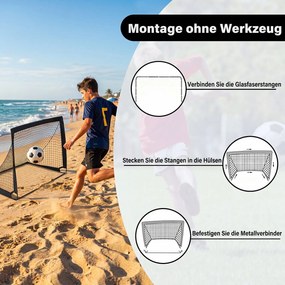 Costway Sada 2 vyskakovacích fotbalových branek pro děti se sklolaminátovými