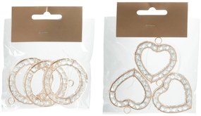 2 pytlíky malých závěsných ozdob kruh a srdce - 5*0,5*5 cm