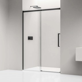 Sprchové dveře DX906 FLEX - posuvné - 8mm sklo - Nano ochrana - profil černý mat - různé šířky