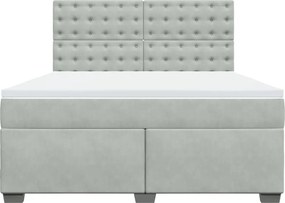Box spring postel s matrací světle šedá 180x200 cm samet 3293290
