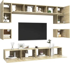 8dílný set TV skříněk dub sonoma kompozitní dřevo 3079007