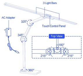 Brilagi-LED Stmívatelná dotyková stolní lampa VARIO LED/24W/230V 3000-6500K čer.