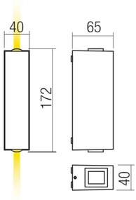 Redo 90421 - LED Venkovní nástěnné svítidlo ACE 2xLED/5,84W/230V 3000K IP54 šedá