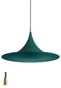 Linea Light Morgana, tyrkysové závěsné svítidlo se zlatým prvkem, 1x22W E27, průměr 47,8cm