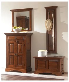 furniture-nabytek.cz - Masivní zrcadlo Catello z borovicového dřeva, hnědé, lakované – 75×70 cm