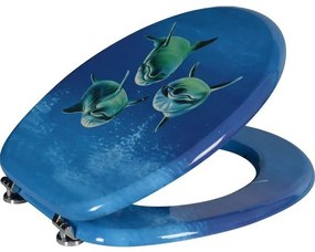 Aqualine Funny WC sedátko s potiskem delfíni, MDF HY-S115