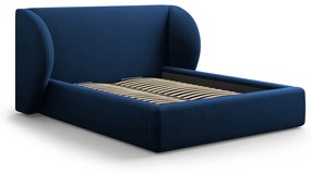 Čalouněná postel milany s úložným prostorem 140 x 200 cm modrá MUZZA