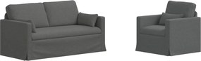 Set pohovek 2 ks Tmavě šedá textil 3407538