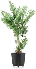 PLASTOVÝ KVĚTINÁČ MOSS 34X32 CM IMITACE BETONU ČERNÁ