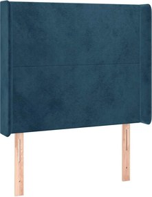 Box spring postel s matrací a LED tmavě modrá 90x200 cm samet 3139425