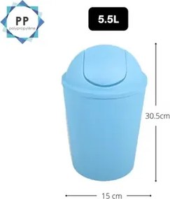 MSV AKO výklopný koš 5.5 L nebesky modrý / plast