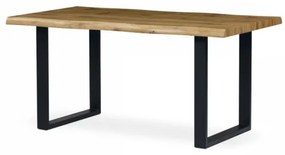 Jídelní stůl 160x90 x77 divoký dub, kov černý lak HT-865 OAK