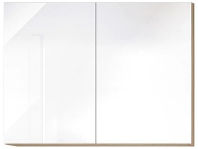 Skříňka horní dvoudveřová 80, bílý vysoký lesk HG, LINE WHITE