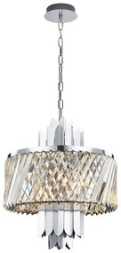 Lustr Margot, 1x křišťálové/chromové kovové stínítko, (fi 43cm), ch