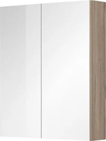 Mereo Mereo, Aira, koupelnová galerka 60 cm nebo 80 cm, zrcadlová skříňka, 2x dveře, dub Kronberg, CN716GD