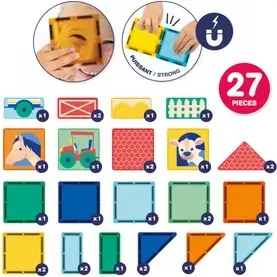 Ludi Magnetická stavebnice s tabulí Farma 27 ks / od 3 let