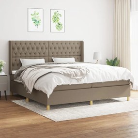 Box spring postel s matrací taupe 200x200 cm textil 3132261