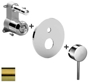 Paffoni Light - Baterie pod omítku pro 2 spotřebiče, kartáčovaná zlatá LIGBOX015HGSP/M