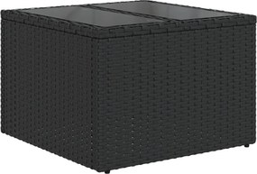 7dílná zahradní sedací souprava s poduškami černá polyratan 3221114