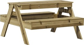 vidaXL Piknikový stůl pro děti 88x97x52 cm masivní borové dřevo [832600] Barva: Bílá