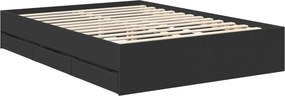 Rám postele se zásuvkou Černý 140 x 200 cm Inženýrské dřevo 3413409