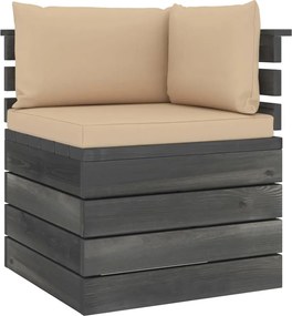 vidaXL 10dílná zahradní sedací souprava z palet + podušky borové dřevo [3062082] Barva: Béžová