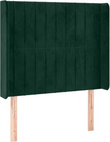 Box spring postel s matrací a LED tmavě zelená 100x200 cm samet 3139670