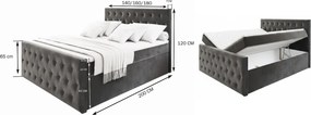 SFAB Kontinentální čalouněná postel FONT (140 x 200 cm) Barva látky: Modrá (Kronos 05)