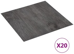 Samolepicí podlahové desky 20 ks PVC 1,86 m² hnědé,  330162