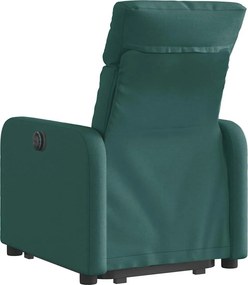 Zvedací polohovací křeslo tmavě zelené textil 3206705