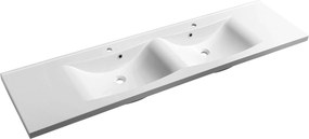 Sapho Lucia - Dvojumyvadlo 180x48 cm, se 2 otvory pro baterie, bílá 50184