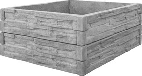 Beves Betonový záhon vyvýšený - štípaný kámen 100 x 100 cm Výška záhonu: 100 cm, Barva záhonu: Přírodní šedá