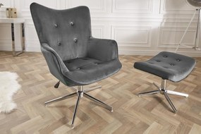 Designová otočná židle Joe - šedý samet